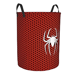 Red Spider Skin Pattern Superhero Waterproof Foldable Laundry Hamper Bucket Laundry Room Basket for College Student Storage Pillows Blankets Living Room Bathroom Home Decor