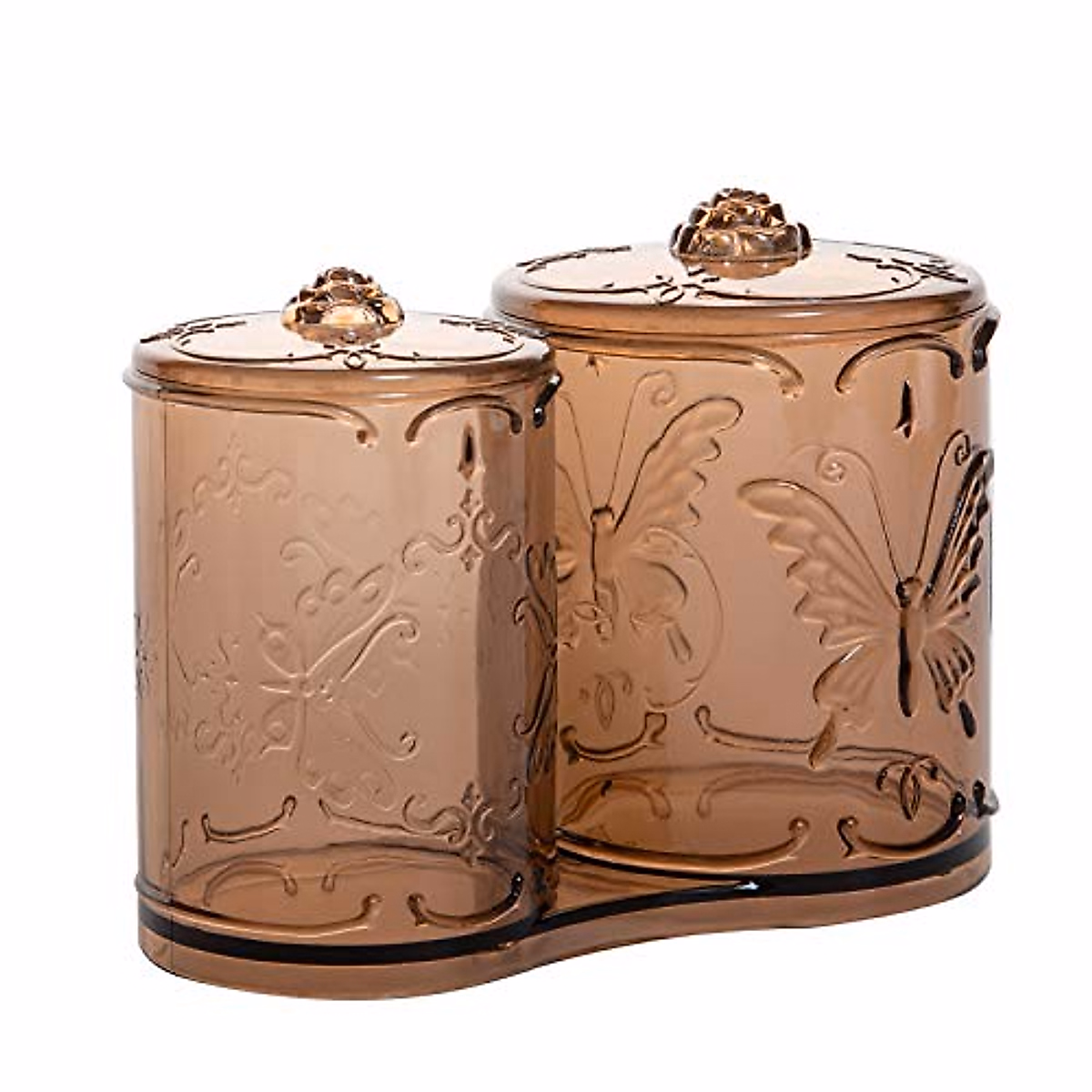 Cotton Swab Holder Clear Acrylic Cotton Balls Container Large Capacity Bathroom with Lid Containers for Makeup Sponges, Bath Salts, Cotton Rounds (Transparent)