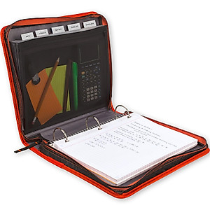 Five Star Zipper Binder, 2 Inch 3-Ring Binder for School, Expansion Panel, 580 Sheet Capacity, Red/Black (29052CE8)