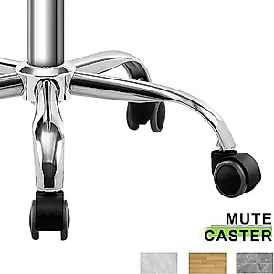 VECELO PU Leather Mid-Back Armless Desk Chair Adjustable Height 360° Rolling Swivel for Home Office Work, Black