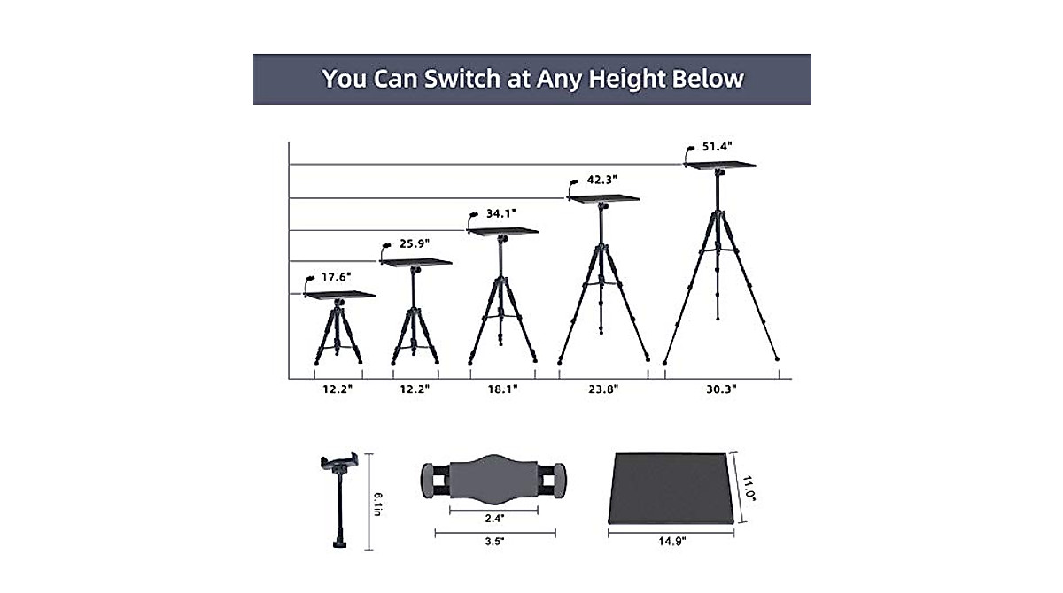 Facilife Adjustable Tripod Stand for Projectors & Laptops