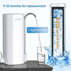 OEMIRY Certified Replacement Filter for OM-CF02 Countertop Water Filter, Lasts Up to 9 Months, 1 Pack