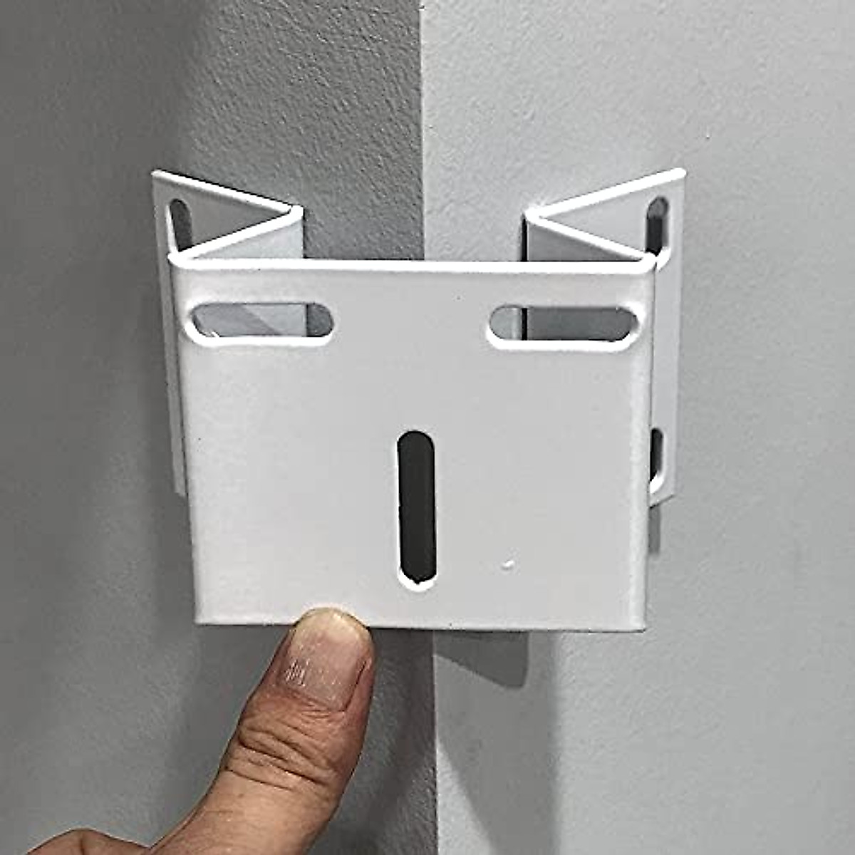 OwlCat CCTV Video Surveillance Camera Mounting Bracket Vertical Wall Corner Right Angle Plate Supporting Holder Crane Metal Black White (White Mount), 77mm(W) x 65mm(L) x 53mm(H), XM-White