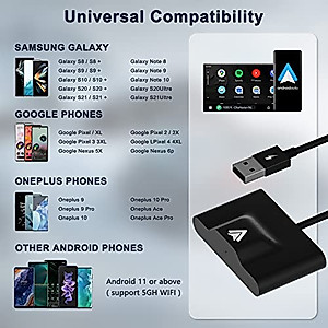 Android Auto Wireless Adapter,Wireless Android Auto Adapter,Wireless Android Auto,Easy Setup AA Wireless Android Auto Dongle for Android Phones Converts Wired Android Auto to Wireless.