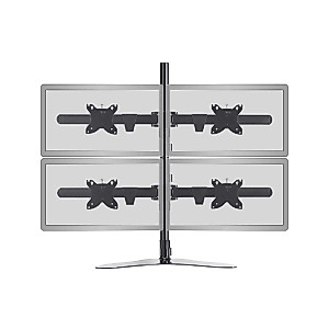 Monoprice Quad Monitor Free Standing Desk Mount - Height Adjustable, for 15-30 Inch Monitors, Black