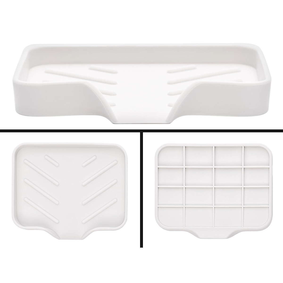 Silicone Soap Dish & Kitchen soap Tray - Self draining soap Dish, Soap Dish Shower | Silicone soap Holder | Soap Holder for Kitchen Sink | Small soap Dish - Durable Rubber Soap Dish with Drainage