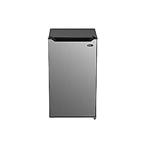 Danby DAR032B1SLM 3.2 Cu.Ft. Mini Fridge In Stainless Look - Free-Standing All Fridge For Bedroom, Living Room, Kitchen, Dorm
