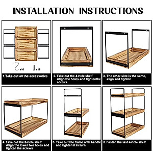 BEIUTAO 3 Tier Bathroom Counter Organizer, Wood Bathroom Countertop, (DIY Install) Bathroom Countertop Organizer and Storage Shelf, Cosmetic Holder Vanity Organizer Bathroom Trays