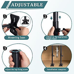 Undermount Sink Mounting Brackets, Stainless Steel Adjustable kitchen sinks undermount Legs Installation and Repair Kit Support System with Waterproof Gloves.(13.8-23.6inches)