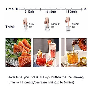 Countertop Ice Maker Countertop Ice Cube Maker Machine 2 Add Water Ways 24Pcs/13Mins, 45Lbs/24H, Self-Cleaning Portable Ice Maker with Ice Scoop & Basket Suitable for Your Home Kitchen and Bar Party