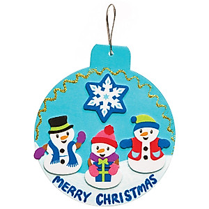 Baker Ross AR685 Snowman Foam Stickers - Pack of 120, for Kids' Christmas Crafts and Art Projects, Cards, Party Bags, and Ornaments, White