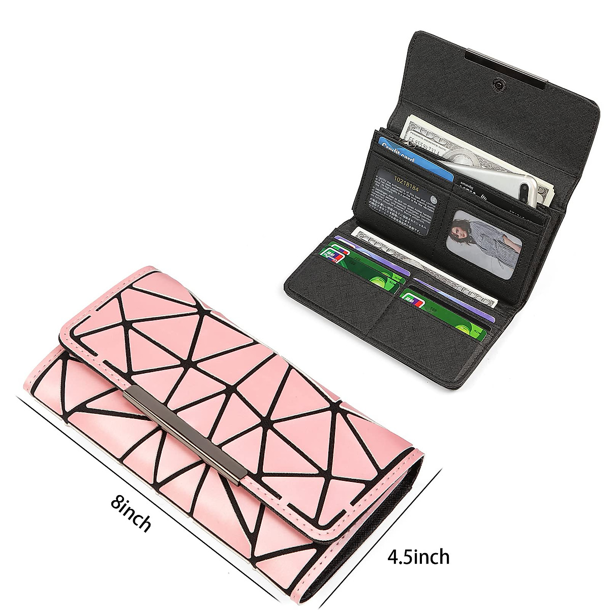 bovoid Wallets for Women Tote Bag Geometric Handbags Luminous Ladies Wallets and Messenger Bags Holographic Shoulder Bags(flash)