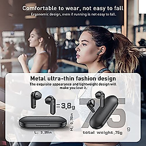 eppfun True Wireless Earbuds, Bluetooth 5.2 in-Ear Headphones, Qualcomm AptX-Adaptive HiFi Earbuds, Touch Control 4-Mic Headset & CVC 8.0 Noise Cancellation,Game Mode Earphones, 32H Playtime, Black
