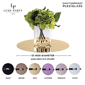 LUXE PARTY 12 Pack Round Mirror Charger Plate | Lightweight |Decorative Dinnerware | Dinner Party | Wedding | Events | Table Setting | Gold