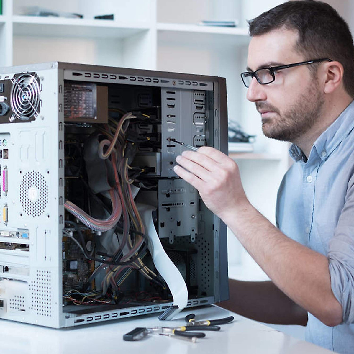 VAPKER 50PCS 6#-32x6 M3.5 PC Computer Case Thumbscrews Thumb Screws Silver Zinc for Hard Drive Computer Case Motherboard Fan Power Graphics