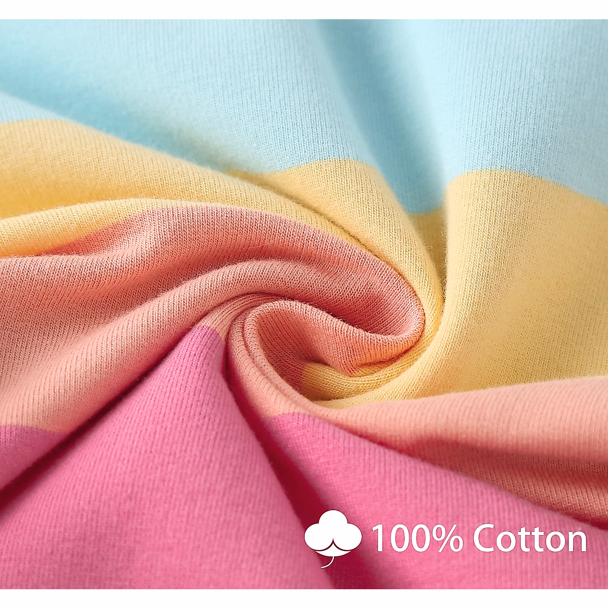 Julerwoo Toddler Girls Cotton Stripe Sweatshirt Hoodie Rainbow Embroidery Pocket Pullover Tops (2T, Color Stripe)