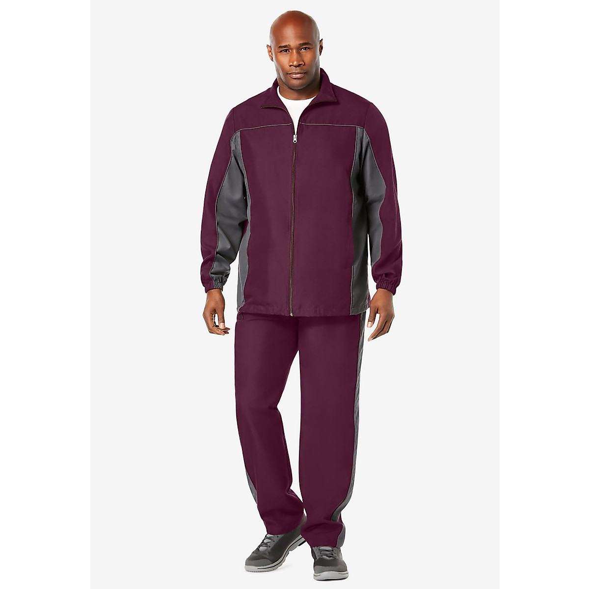 KingSize Men's Big & Tall Long Sleeve Colorblock Tracksuit - 2XL, Navy Colorblock