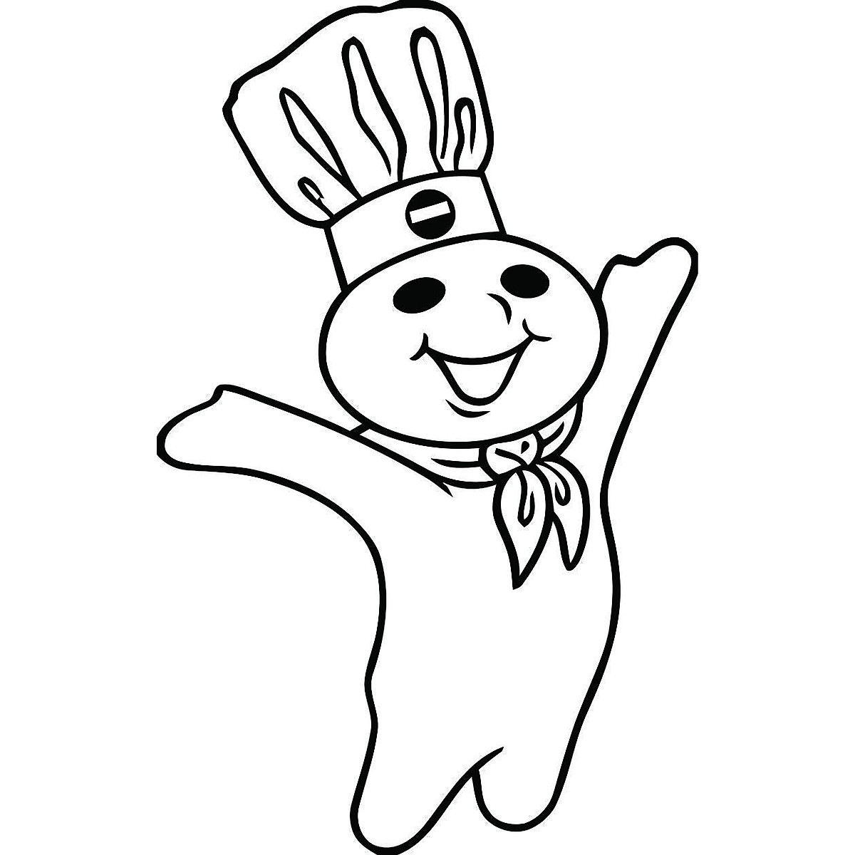 Pillsbury Doughboy Wall Decals for Walls/Pillsbery Dough-Boy Children Cartoon Character Sticker Art/Kitchen Design Cooking Decor/Baking Vinyl Decal Dough Boy Cookies Rolls Chef Size 10x8 inch