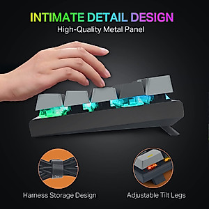 E-YOOSO 60% Wired Mechanical Gaming Keyboard, RGB Backlit Ultra-Compact 61 Keys Hot Swappable Mini Waterproof Wired Office Keyboard with Blue Switches for Windows, Mac OS Gamers (Black Grey)