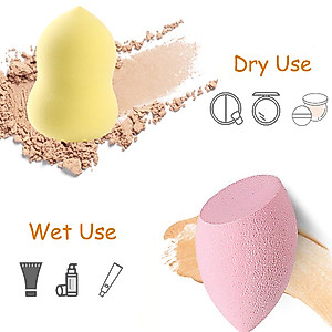 Abgream 24pcs Makeup Sponge Blender Set - 21 Pcs Latex-Free Vegan Sponges with 3 Pcs Makeup Blender Holder, Beauty Cosmetic Foundation Blending Powder Puff for Liquid Powers BB Cream (Style 1)