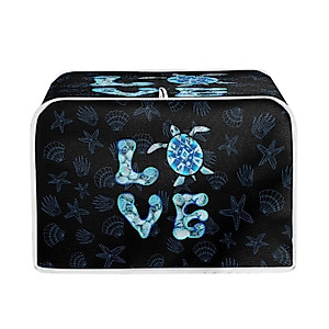 YEXIATODO Love Turtle Toaster 4 Slice Kitchen Small Appliance Cover with Handle Fits for Most Standard Long Slot Toasters Kitchen Aid Cover Home Kitchen Decor