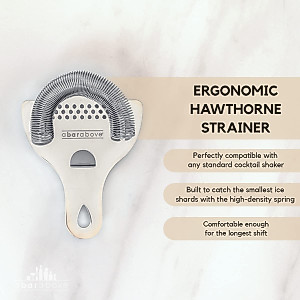 A Bar Above Professional Cocktail Strainer Set - 3 Piece Bundle Includes Hawthorne Strainer, Julep Strainer & Fine Mesh Strainer – Rust Proof Stainless Steel Strainer for Home & Professional Bartender