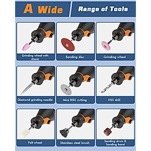 CHILEAD Rotary Tool Accessories Kit, 500 Pcs Accessory Set, 1/8"(3.2mm) Diameter Shanks, Universal Fitment Bits for Easy Cutting, Sanding, Grinding, Sharpening, Carving, Drilling, Polishing, Engraving