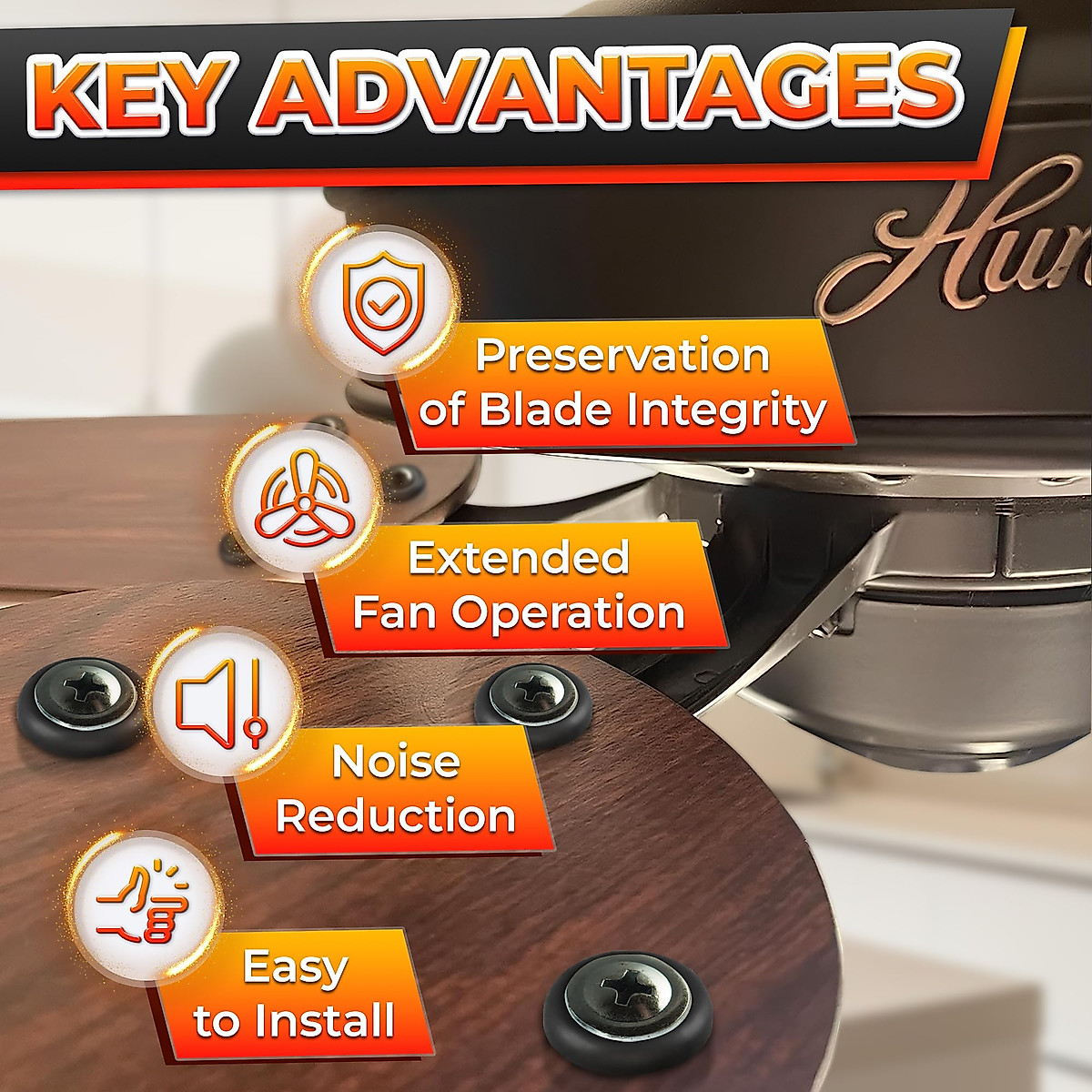 18 Pcs Rubber Grommet Kit for Hunter Ceiling Fan Parts - Grommets for Hunter Fan Blade Grommets Spare Kit - Ceiling Blade Rubber Washers