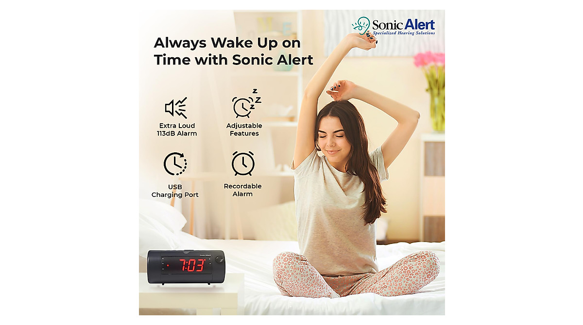 Sonic Blast Digital Alarm Clock – Loud Projection & Bluetooth Speaker