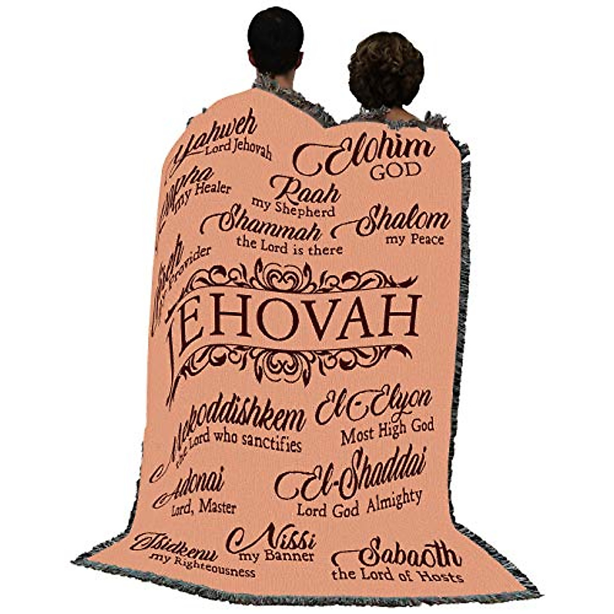 Pure Country Weavers Jehovah Blanket Mist - Religious Gift Tapestry Throw Woven from Cotton - Made in The USA (72x54)