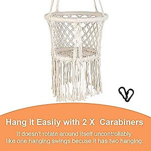 Macrame Baby Swing ,Boho Hanging Swing Seat ,Handmade Hammock Chair for Infant to Toddler,Children's Porch Swing for Indoor Outdoor Playroom Decor