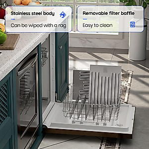 EKON KITCHEN EXPERT 36" Island Mount Range Hood, 900 CFM Ducted, 4 Speed Fan, Stainless Steel & Tempered Glass, NAIS01-36"