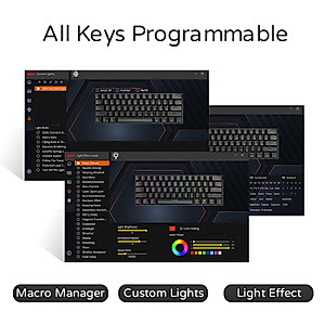 RK ROYAL KLUDGE 60% Mechanical Keyboard RK61 Pro, Wireless Gaming Keyboard Aluminum Frame, BT/Wired RGB Keyboard Bluetooth, PBT 61 Keys Mechanical Keyboard Hot Swappable, Brown Switch, White