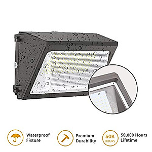 LED Wall Pack Light, 120W 15600LM with Dusk to Dawn Photocell 5000k (100-277V), DLC ETL Certified, Suitable for Outdoor Shop Commercial Security WallPack Lighting for Outside Warehouse, Parking Lot