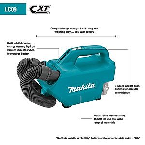 Makita LC09A1 12V MAX CXT Lithium-Ion Cordless Vacuum Kit (2.0Ah) with ML103 12V MAX CXT Lithium-Ion Cordless L.E.D. Flashlight