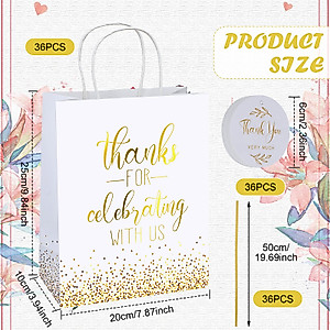 Queekay 36 Pcs Wedding Gift Bags Large Wedding Welcome Bags with 36 Gift Tags Party Favor Bags Bridal Gift Bags Burlap Bags with Handles for Guests Wedding Birthday Baby Shower Party Favors(Classic)
