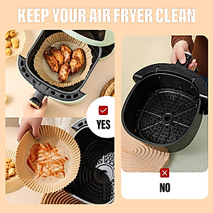 Air Fryer Disposable Paper Liner - Round Non Stick Air Fryer Parchment Paper Liners, Food Grade Airfryer Parchment Paper, Water Proof Oil Resistant Air Fryer Liners Paper, Parchment for Air Fryer