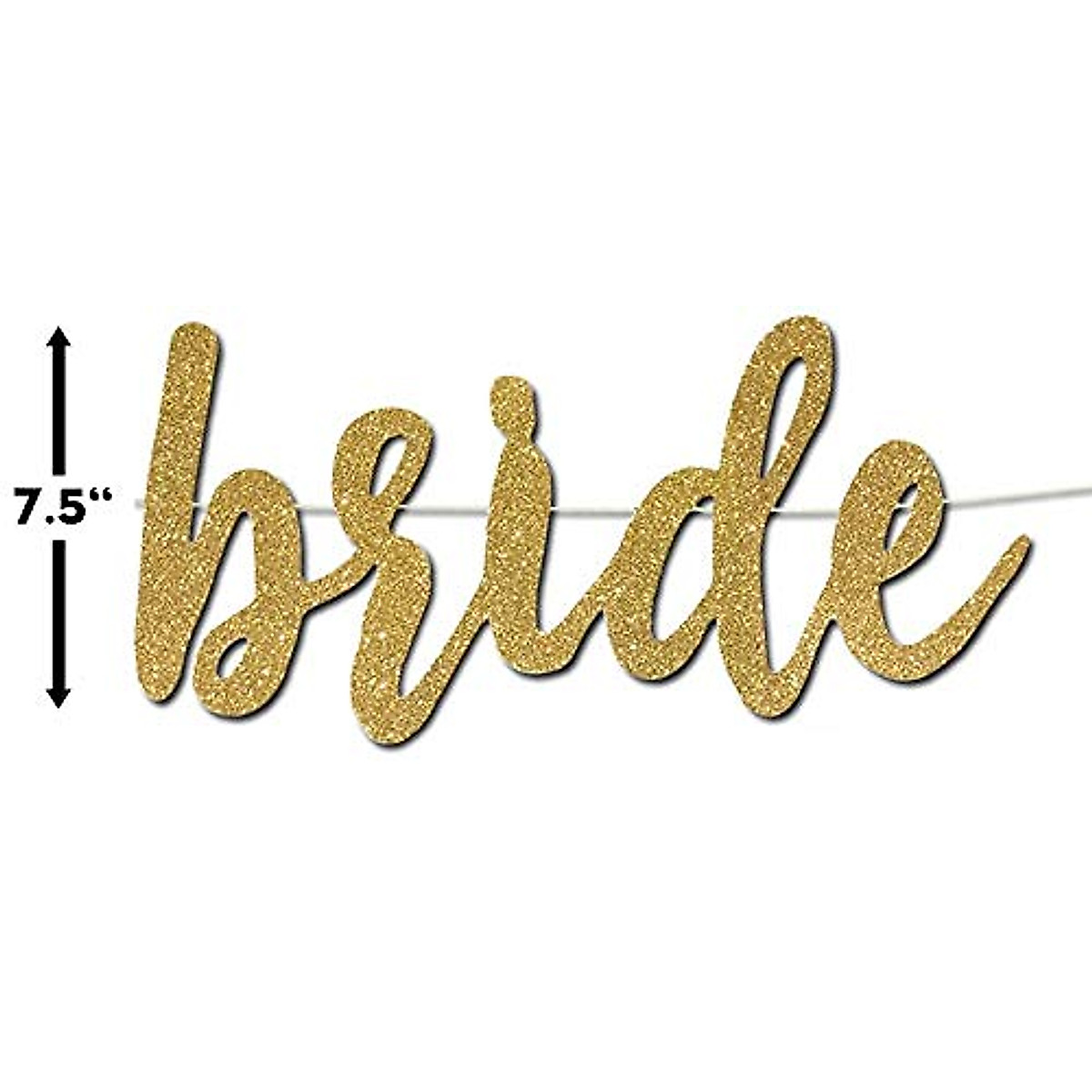 Bride to Be Banner - Premium Gold Glitter Cardstock Paper - Larger Text for Better Visibility - Perfect Decoration for Bridal Shower, Engagement, Bachelorette, Lingerie Party