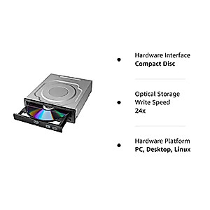 OSGEAR Desktop PC Internal DVDRW SATA 24x DVD 56x CD ROM Built-in DVD Optical Drive Device Tray Loading Reader Writer Burner Support Windows XP 7 8 10