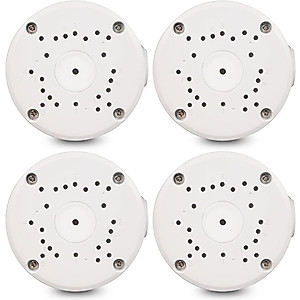(Metal Aluminum & Waterproof) Junction Box Mount Bracket, Universal for Bullet Security Camera, Aluminum Waterproof Hide Cable Junction Box Compatible with Solar Panel, Fits Wall Ceiling (4pcs)