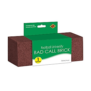 Beistle 57137 1-Pack Football University Bad Call Brick for Parties, 7-1/2 by 3 by 2-Inch