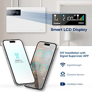 ZORIDA Cell Phone Signal Booster for Home and Office Up to 5500 sq ft Boost 5G 4G LTE for All US Carriers - Verizon AT&T T-Mobile & More, Cell Phone Booster with LCD & APP Service FCC Approved