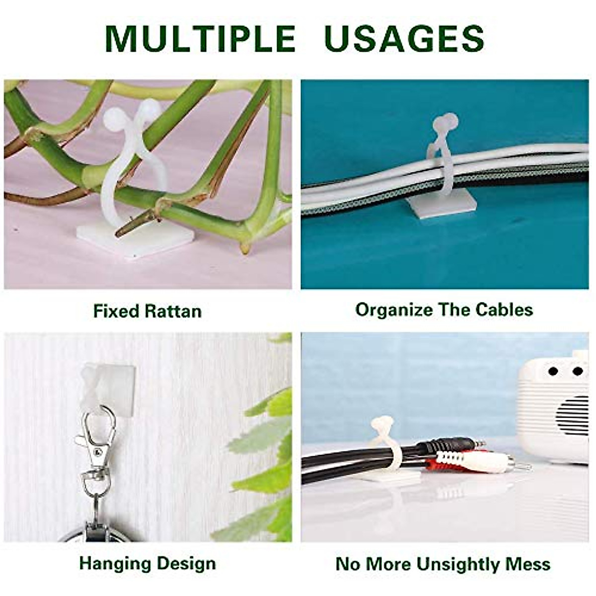 MDSOYOL Plant Climbing Wall Fixture Clips, (100pcs) Plant Fixer Self-Adhesive Hooks for Invisible Wall Vines Plant Fixation Plant Vine Traction Garden Vegetable Plant Binding (B-100 Pcs)