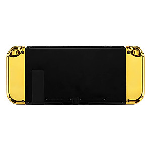 eXtremeRate DIY Replacement Shell Buttons for Nintendo Switch & Switch OLED, Chrome Gold Custom Housing Case with Full Set Button for Joycon Handheld Controller - Console Shell NOT Included