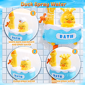 Bath Toy Bathtub Toy with Electric Shower and 36 Foam Bath Letters and Numbers, Organizer Mesh Net, Chritsmas Gift for Toddlers, Kids and Babies