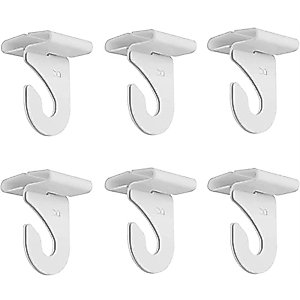 Cutelec 6 Sets Ceiling Hook Clips White Color Metal T-Bar Track Clip Hanger Suspended Ceiling Hooks for Home Hanging Plants Decorations,Classrooms,Offices and Supermarket