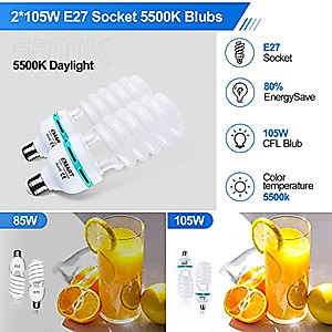 EMART Softbox Lighting Kit with Sandbag, 20"x28" Soft Box Lights Photography Accessories with 2x105W E27 5500K Bulbs, Professional Camera Light Kit for Studio Video Recording, Filming, Podcast