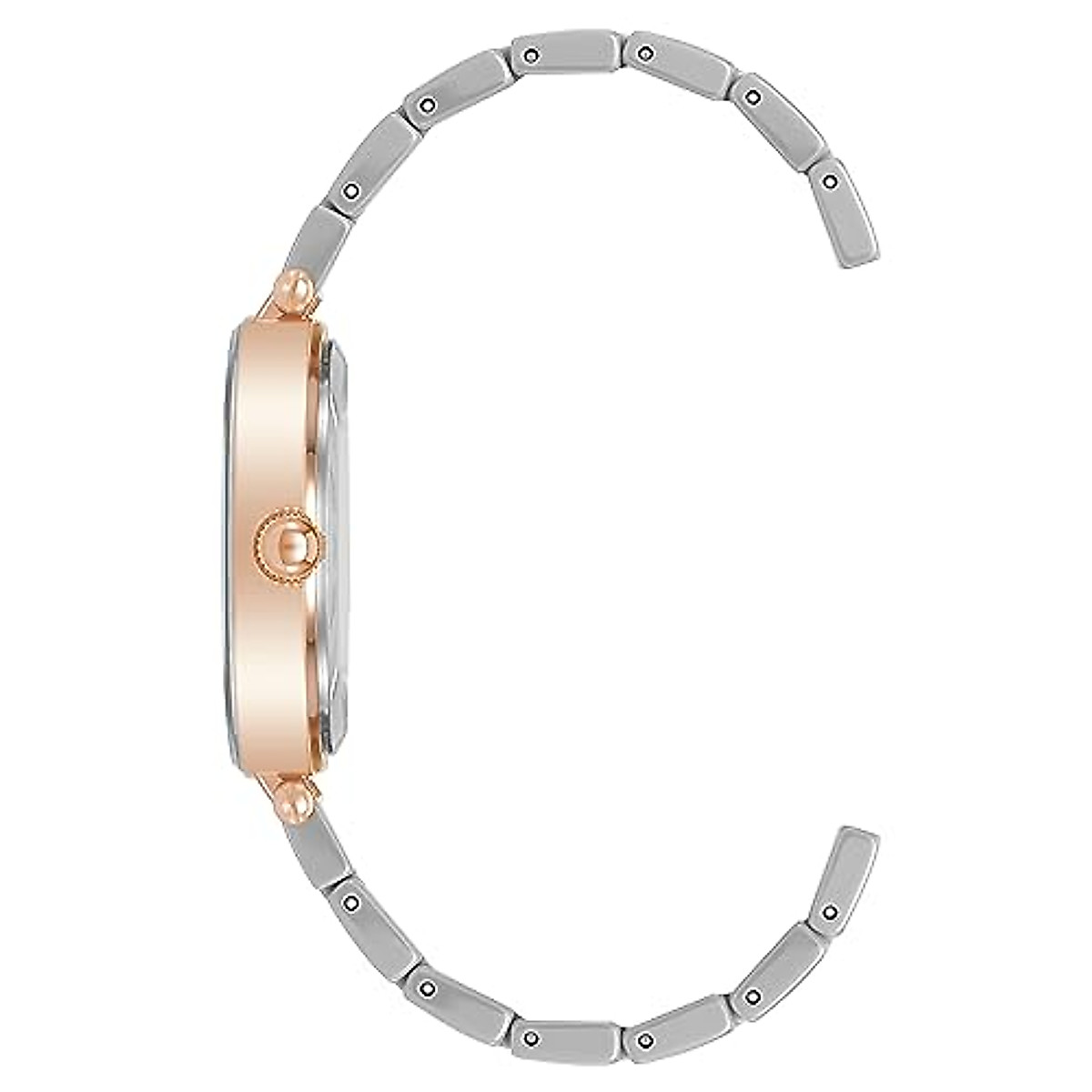 Anne Klein Women's Genuine Diamond Dial Ceramic Bracelet Watch,Taupe/Rose Gold