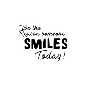 Vinyl Wall Art Decal - Be The Reason Someone Smiles Today - 18" x 24" - Modern Inspirational Cute Self Love Quote Sticker for Bedroom Kids Room Playroom Living Room Daycare Classroom Decor