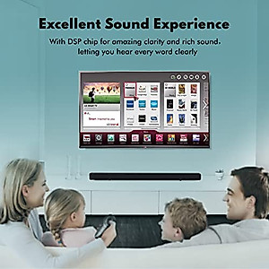 Wohome Sound Bar 32-Inch 80W Soundbar with Built-in Subwoofer 2.1CH 3D Surround Sound Home Audio Sound Bars for TV Speakers, Support HDMI-ARC,Opt, RCA,AUX, Bluetooth 5.0, LED Display|Model S9960